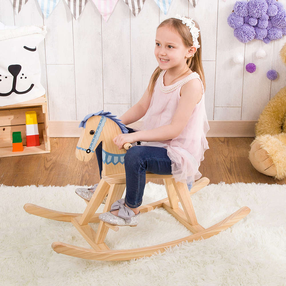 Shop Online Teamson Kids - Zoo Kingdom Pony Rocking Horse - Blue at ₹1000