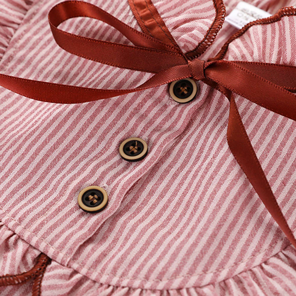 Shop Online Girls Pink Stripe Print Full Sleeve Blouse At ₹609