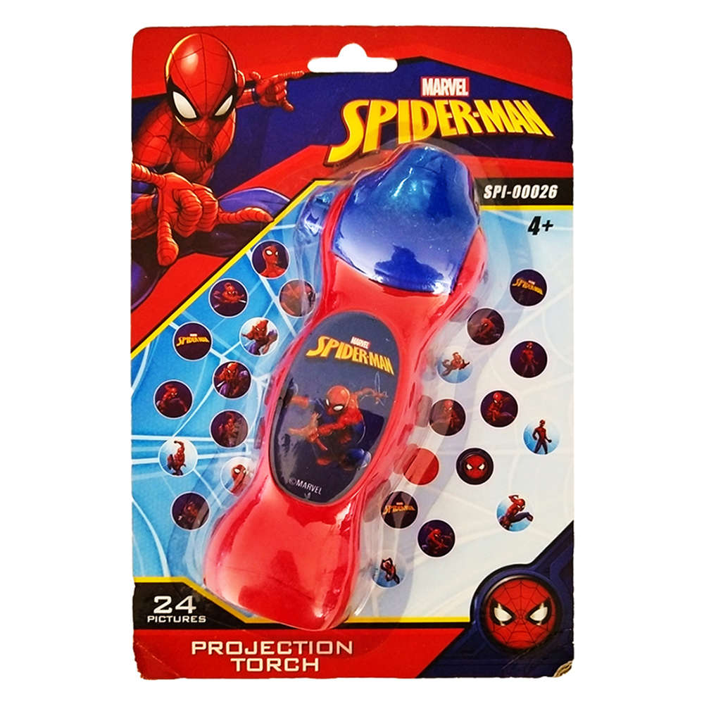 Shop Online Marvel Spiderman Projection Torch - 24 Pictures Red at ₹187