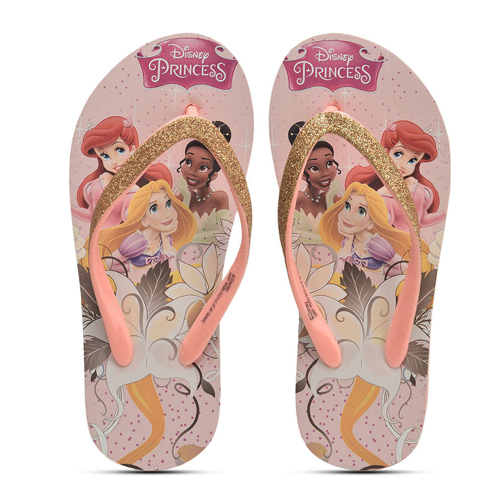 Shop Online Disney Princess Kids Girls Peach Flip-Flops at ₹479