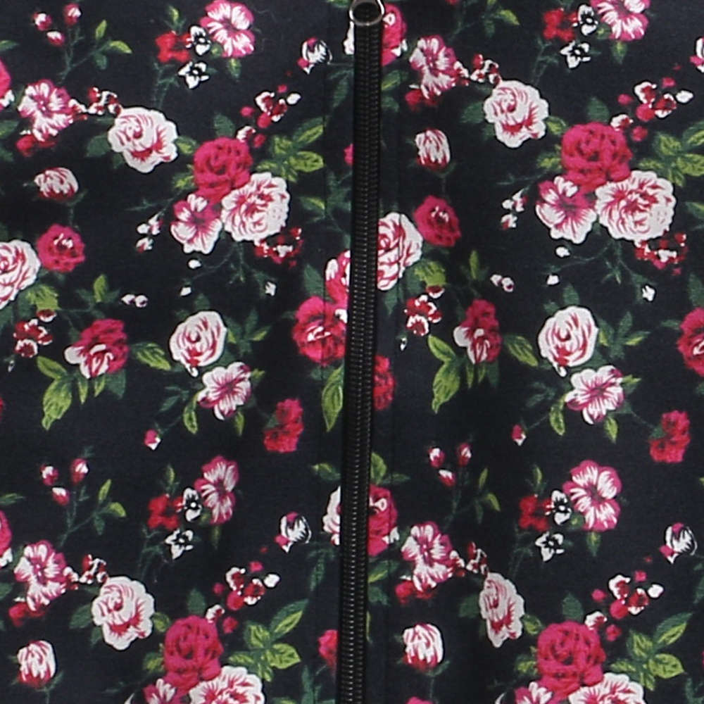 Shop Online Girls Multi Coloured Floral Print Full-Sleeve Bomber Jacket ...