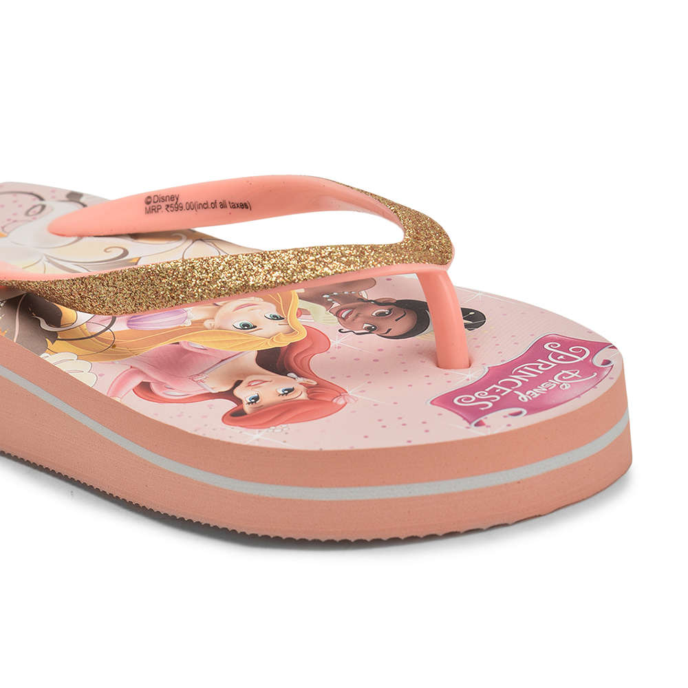 Shop Online Disney Princess Kids Girls Peach Flip-Flops at ₹599