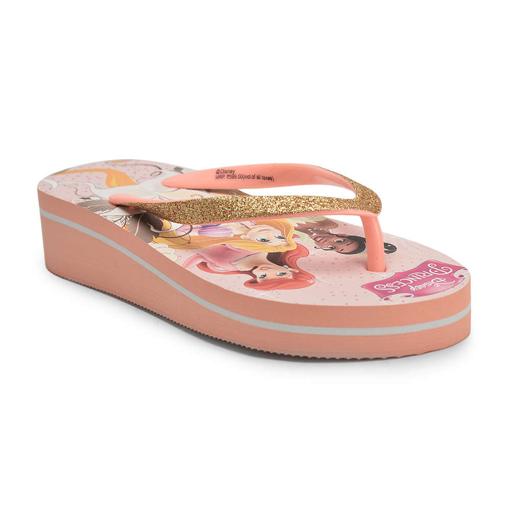 Shop Online Disney Princess Kids Girls Peach Flip-Flops at ₹479