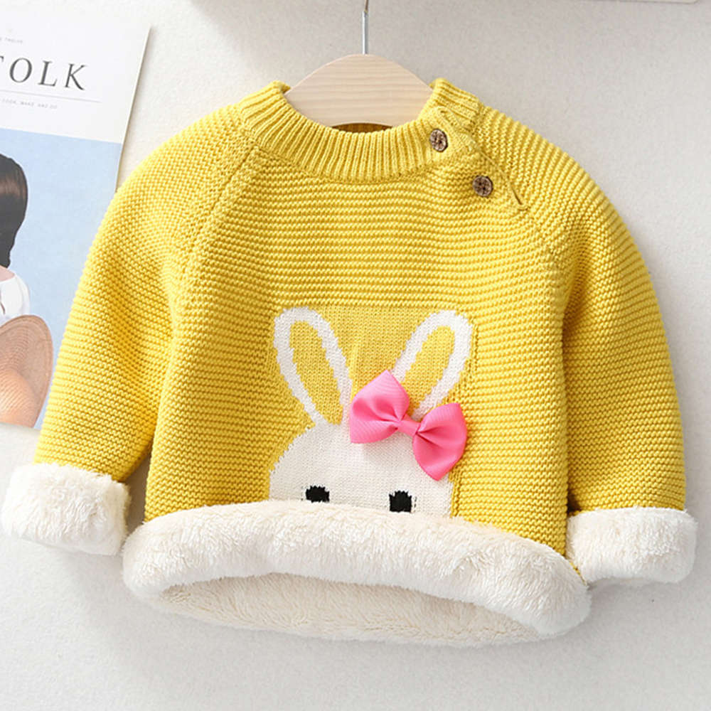Shop Online Girls Yellow All Over Print Full Sleeve Sweater At ₹1049