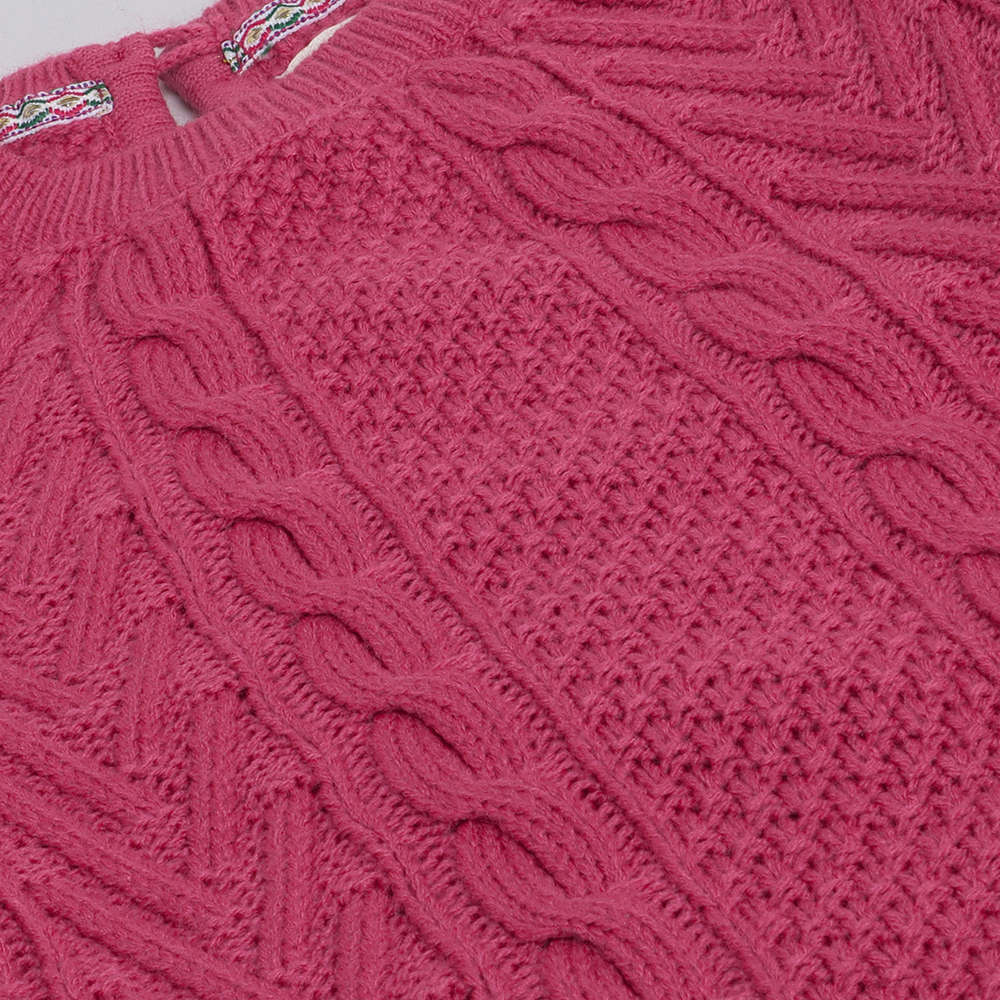 Shop Online Girls Pink Solid Full Sleeve Sweater At ₹949