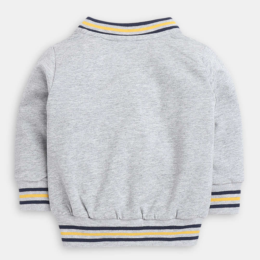 Shop Online Boys Gray Animal Print Onesie, Jacket and Jogger Set at ₹829