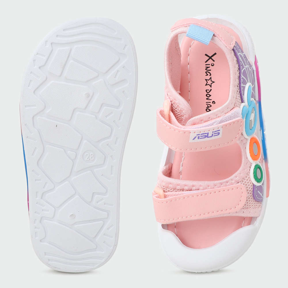 Shop Online Girls Pink Applique Floaters at ₹941