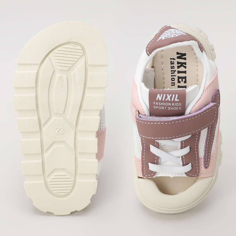 Shop Online Girls Pink Text Print Floaters at ₹1119