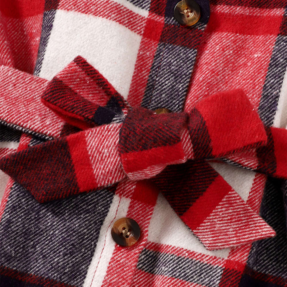 Shop Online Girls White And Red Check Print Full-Sleeve Pinafore with ...